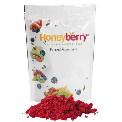 Freeze Dried Whole and Broken Raspberries - Honeyberry International